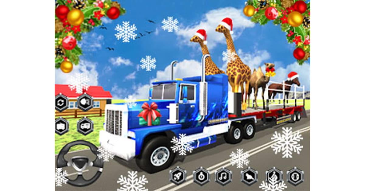 Christmas Animal Transporter Truck - City Driving