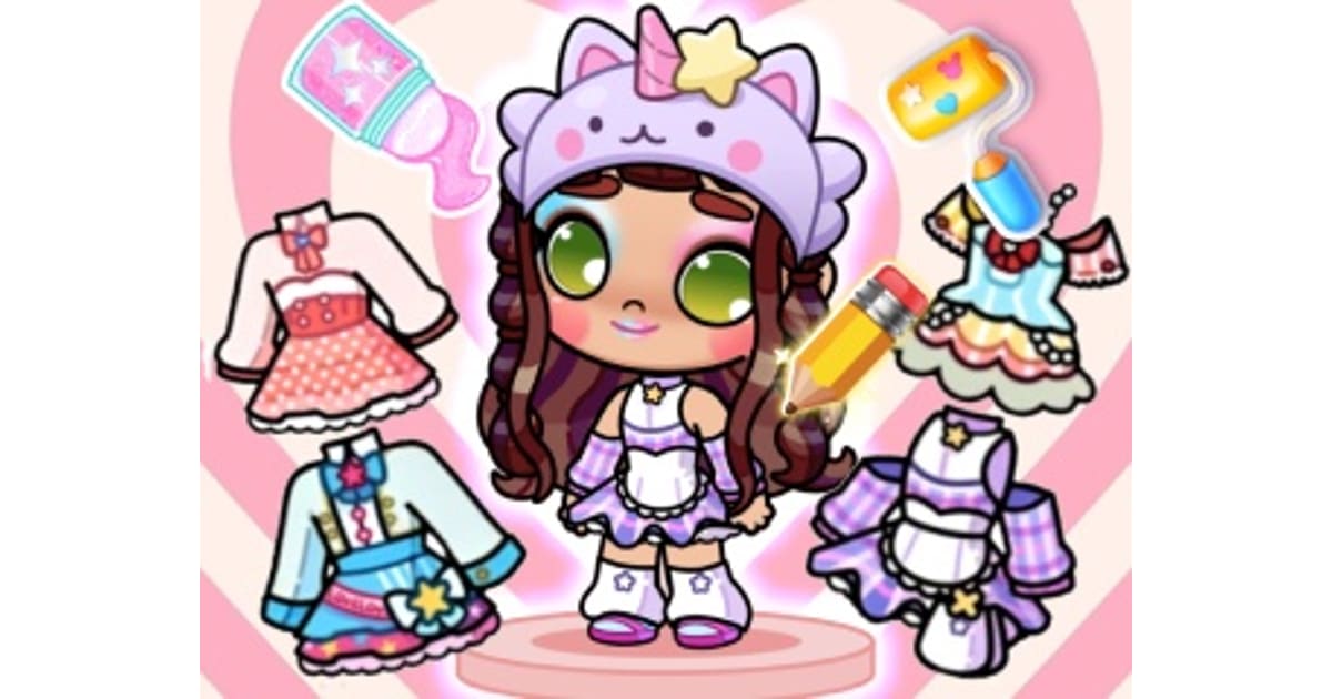 Coloring Book Avatar Girl Dress Up Shopping