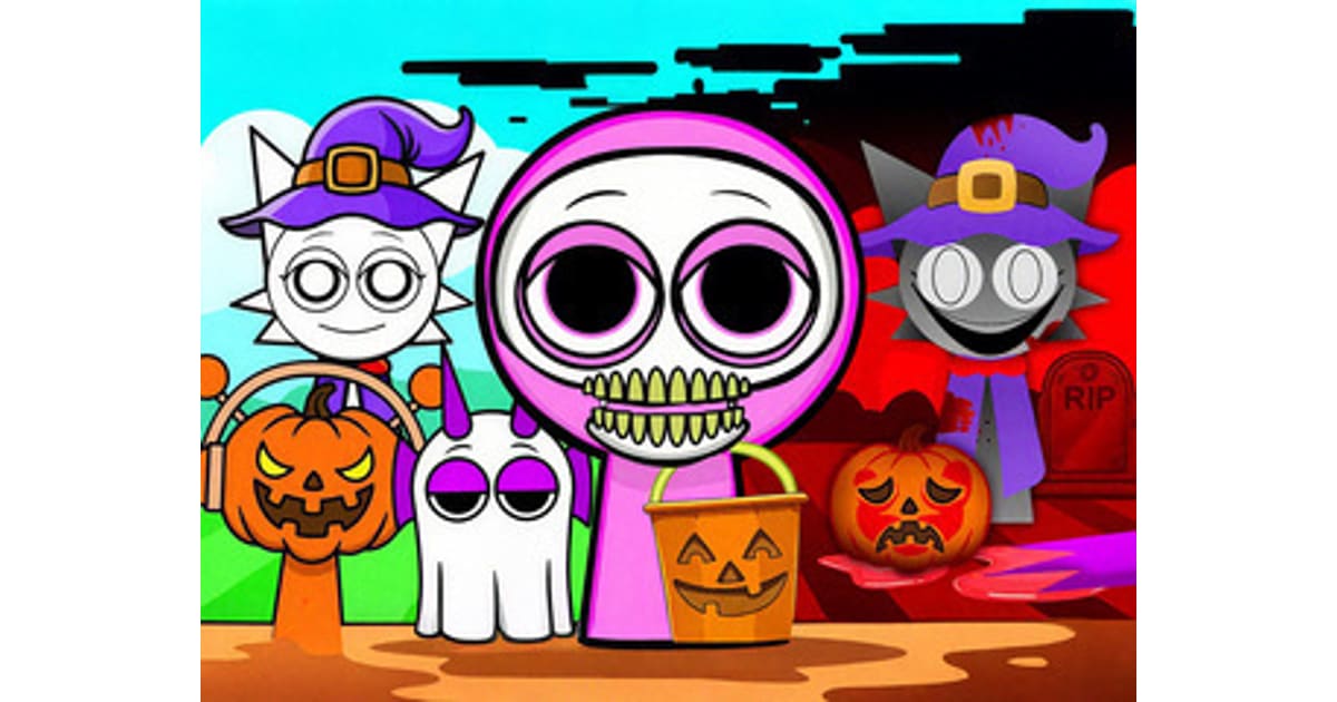 Coloring Pages Game: Incredibox Sprunki Halloween