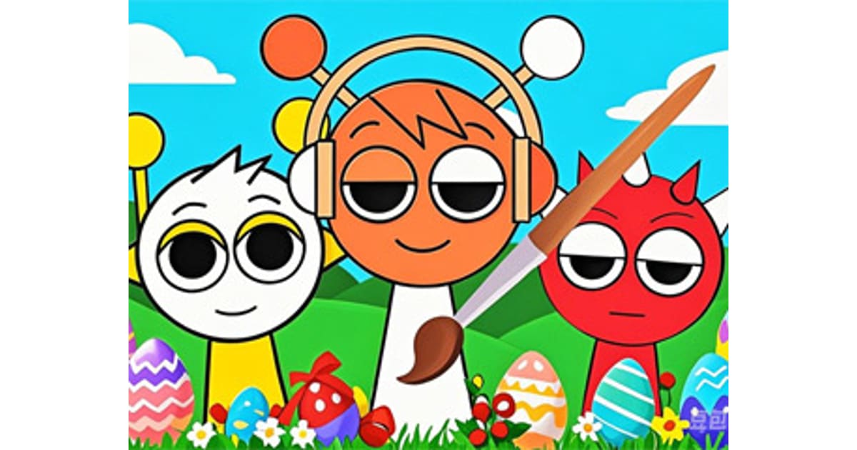 Sprunki Incredibox Easter Coloring Game