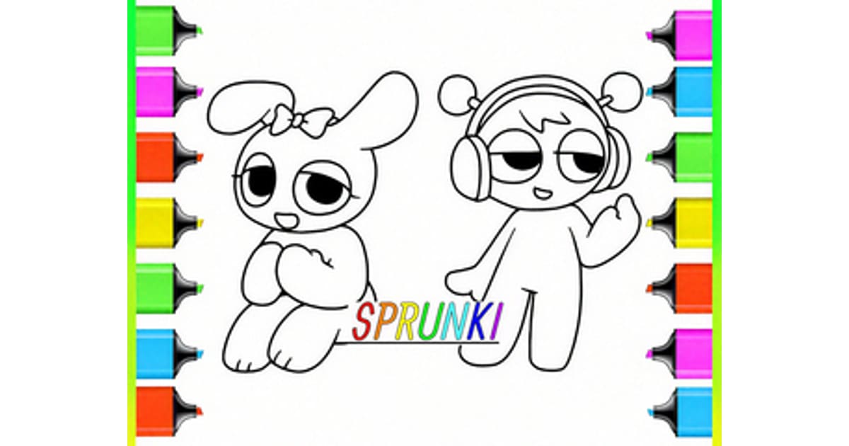 Coloring Pages Of Sprunki Oren & Pinki | CarGames