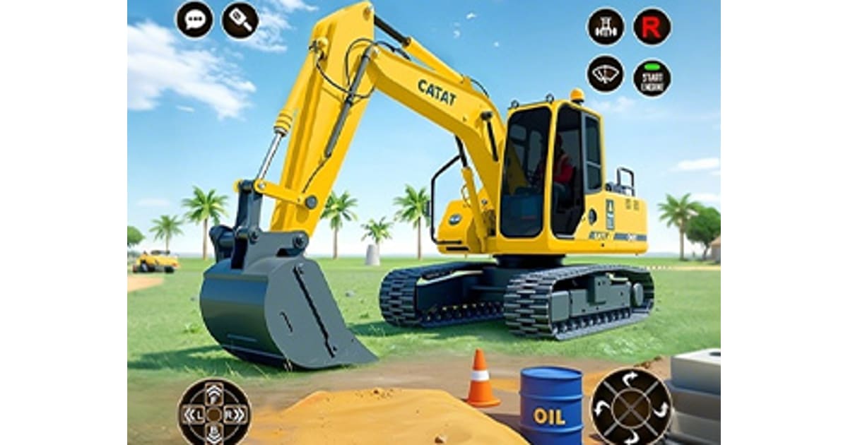 Excavator Crane Driving Sim - JCB Games Unblocked